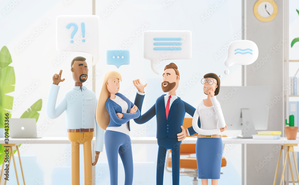 Business People Group Chat Communication Bubble. 3d illustration ...