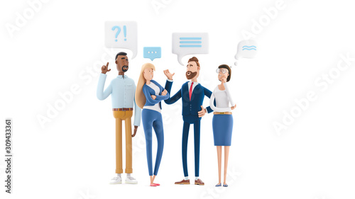 Business People Group Chat Communication Bubble. 3d illustration ...