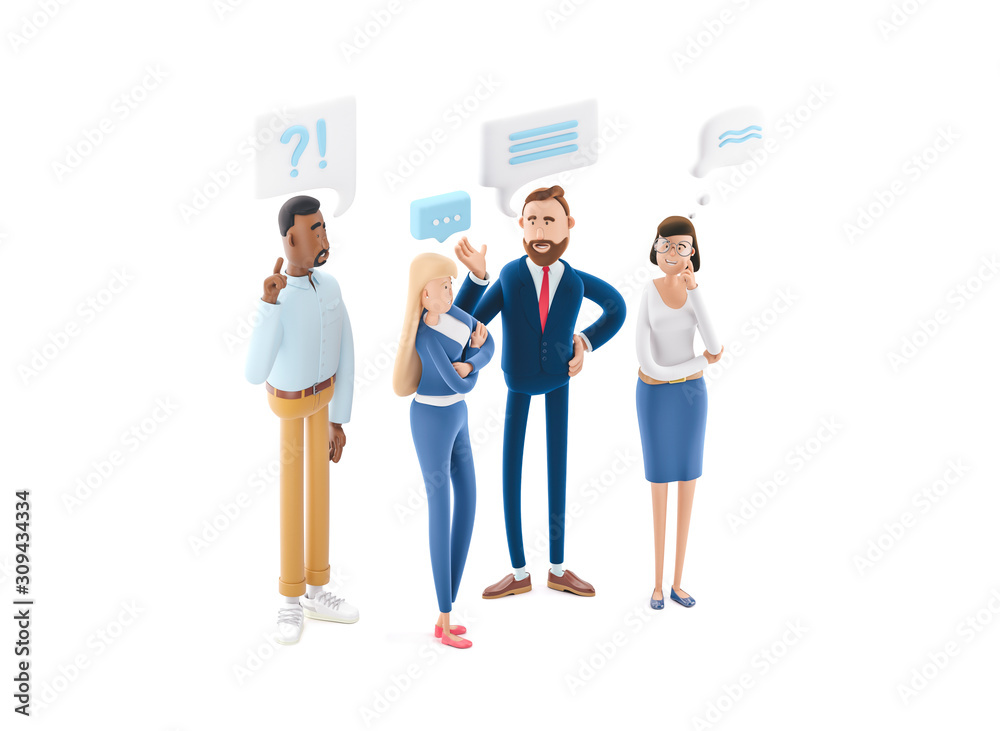 Business People Group Chat Communication Bubble. 3d illustration ...