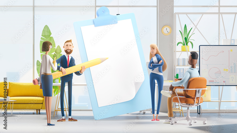 To do list concept. Completion tasks. 3d illustration. Cartoon ...
