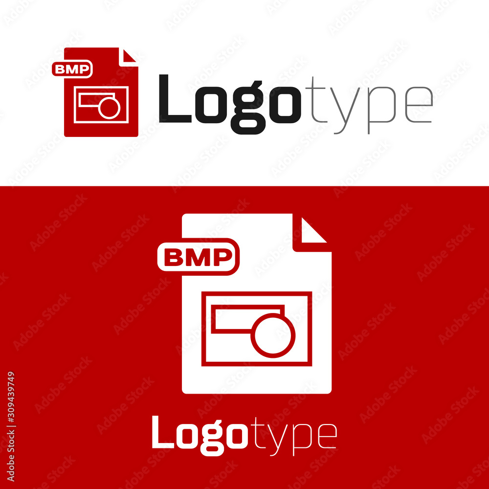 Red BMP file document. Download bmp button icon isolated on white ...