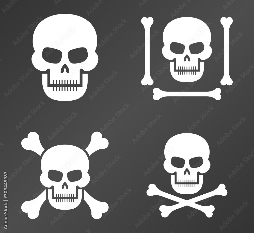 Cannibal symbol skull with bones vector illustration Stock Vector ...