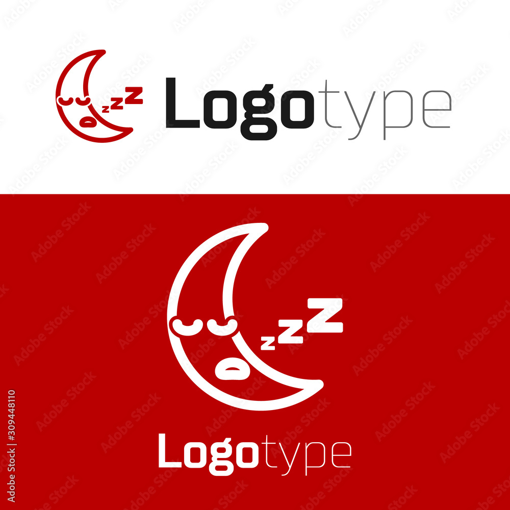Red Moon icon isolated on white background. Cloudy night sign. Sleep ...