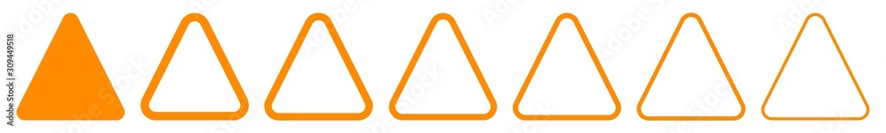 Triangle Icon Orange Rounded | Label Triangles | Frame Logo | Emblem ...