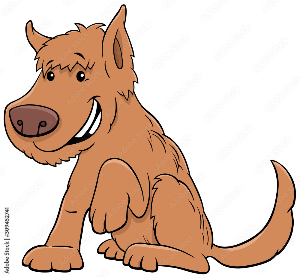 cartoon shaggy dog or puppy comic character Stock Vector | Adobe Stock