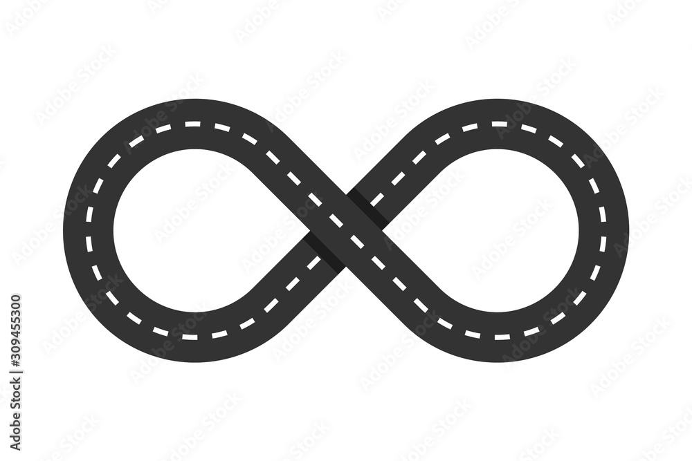 Vetor de Infinity road loop icon. Infinity symbol. Figure 8 Traffic ...