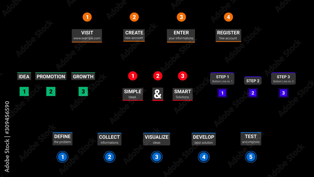 Process Steps Overlay Stock Template | Adobe Stock