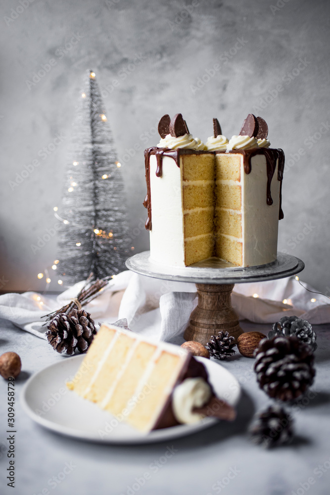 Christmas Chocolate Orange Layer Cake With Orange Buttercream And Dark ...