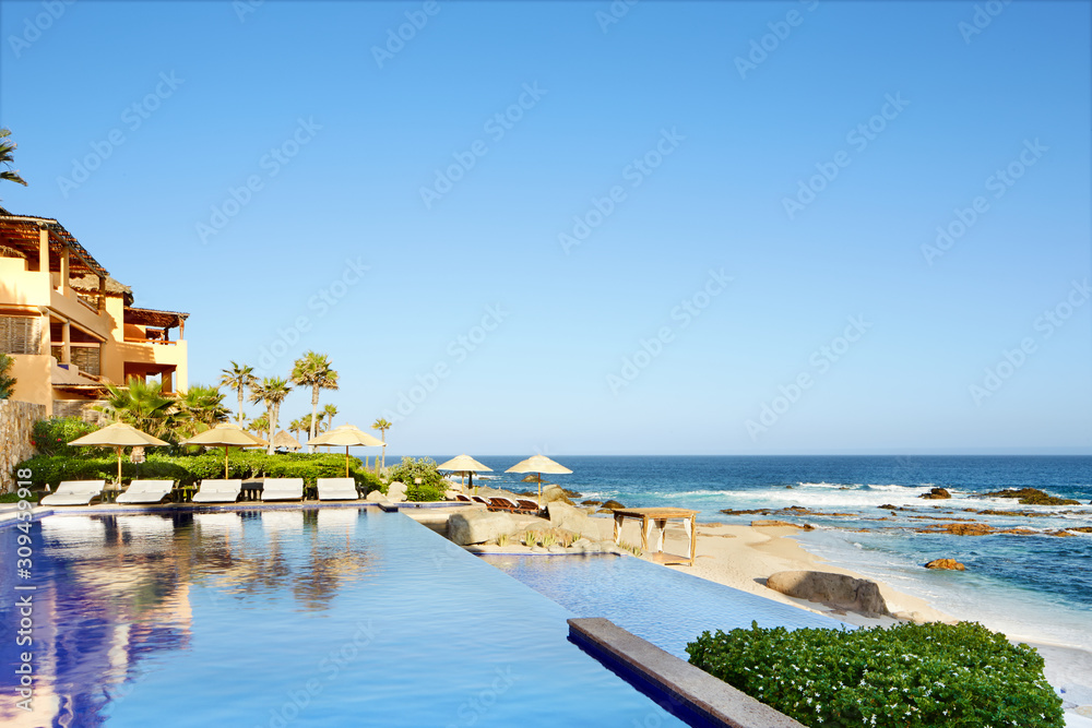 Infinity pool at a luxury resort in Mexico Stock Photo | Adobe Stock