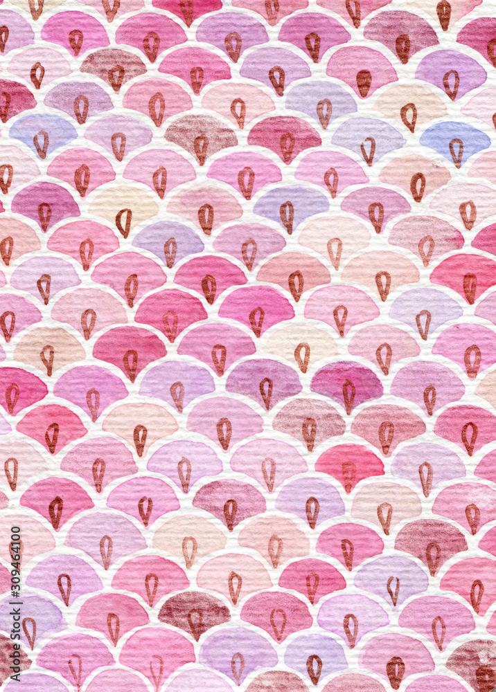 Watercolor fish scale pattern Stock Photo | Adobe Stock