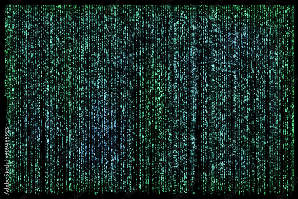 Matrix digital with Human skull halloween background Stock Illustration ...