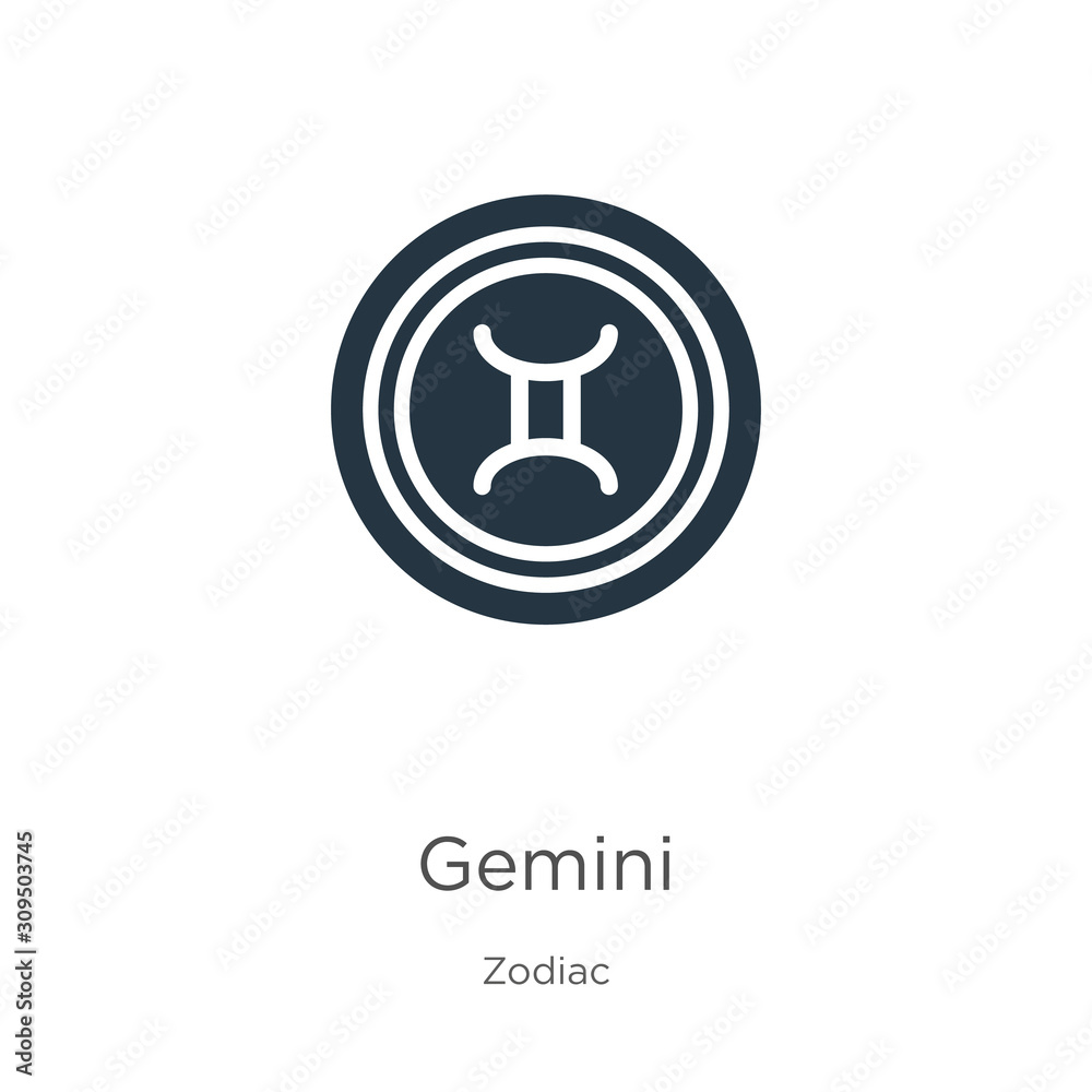 Gemini icon vector. Trendy flat gemini icon from zodiac collection ...