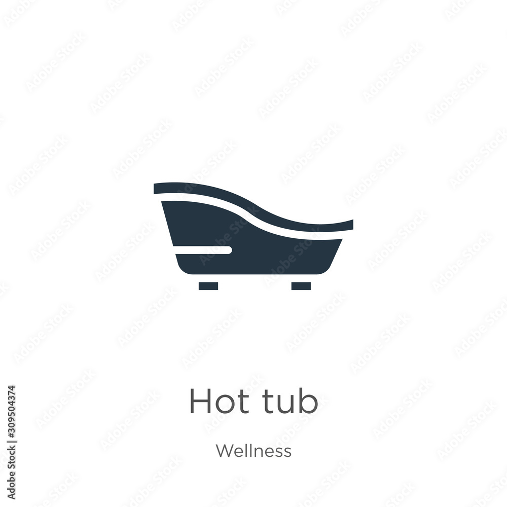 Hot tub icon vector. Trendy flat hot tub icon from wellness collection ...