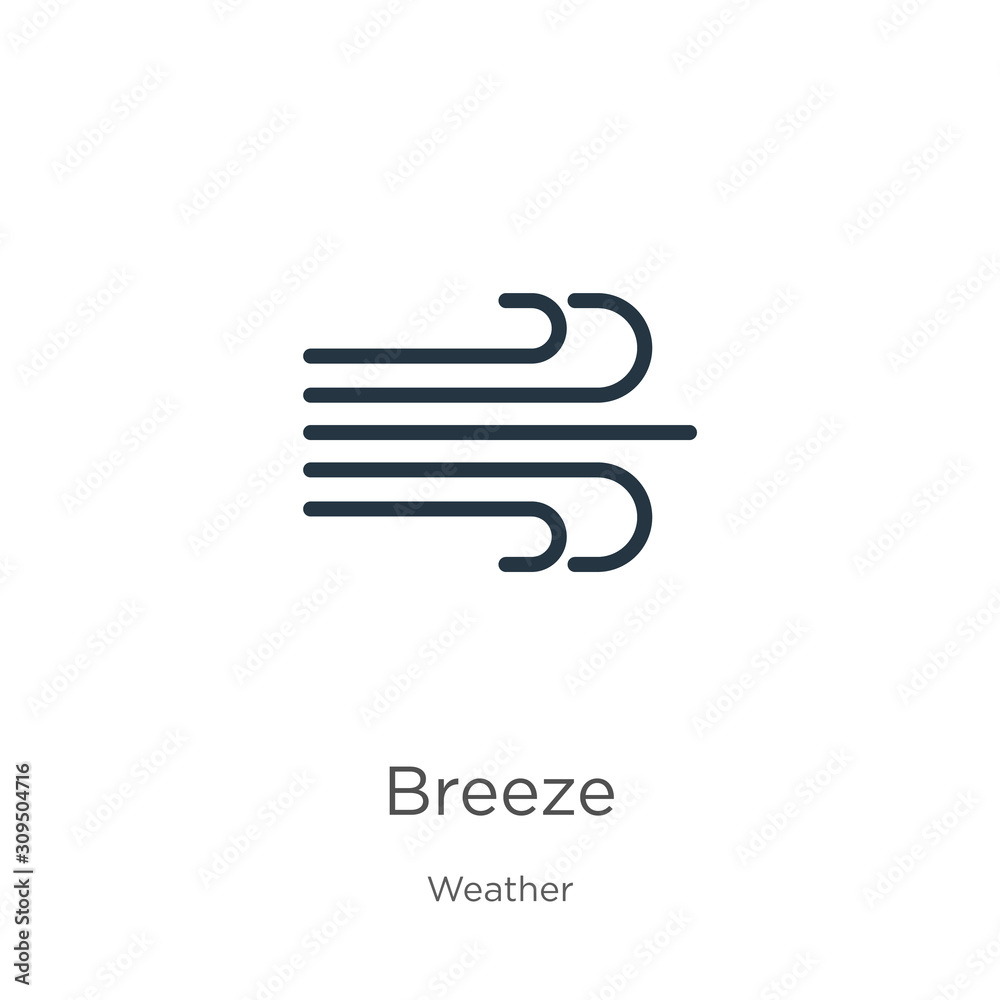 Breeze icon vector. Trendy flat breeze icon from weather collection ...