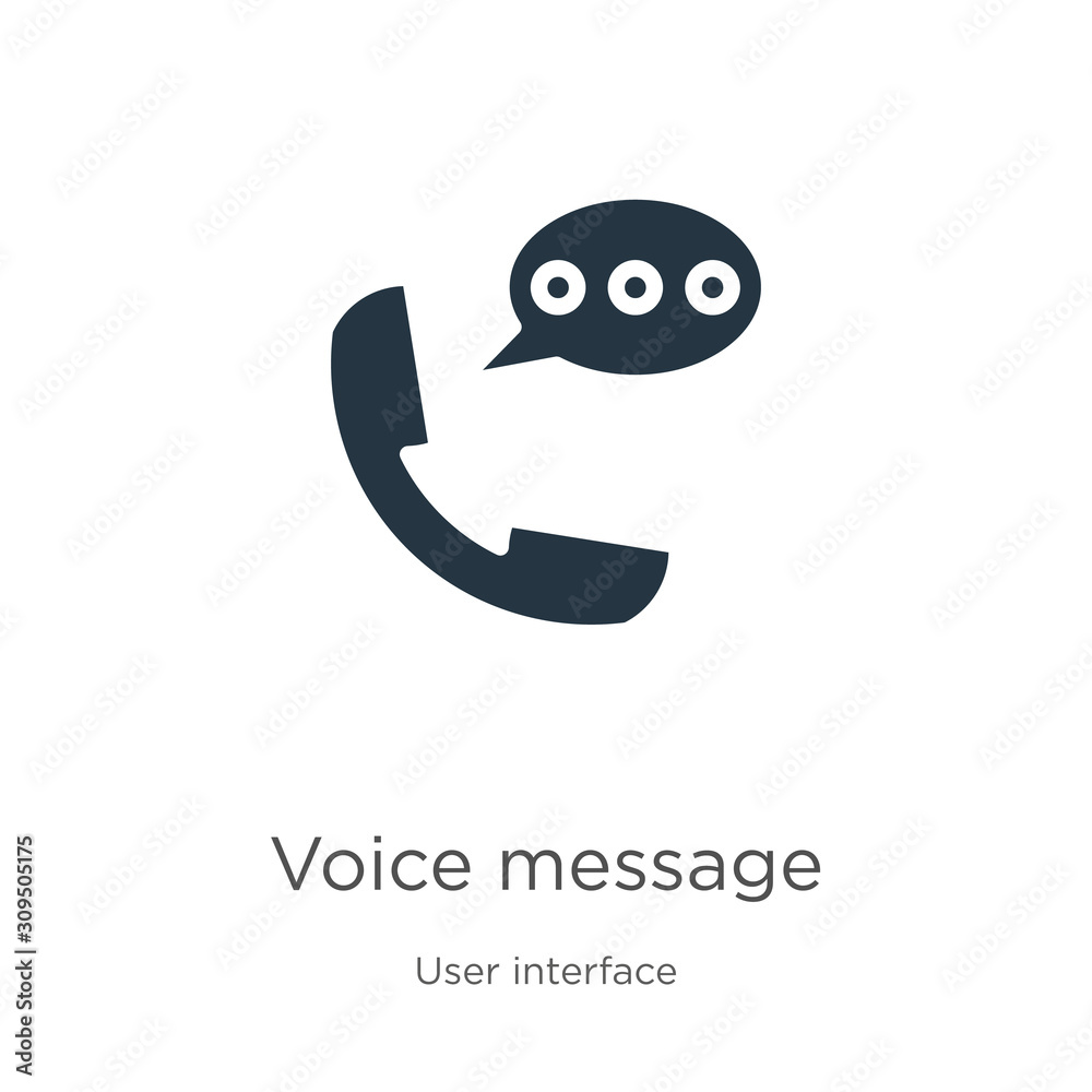 Voice message icon vector. Trendy flat voice message icon from user ...