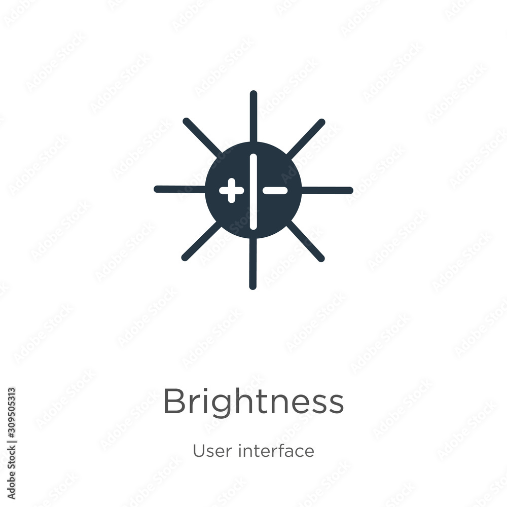 Brightness icon vector. Trendy flat brightness icon from user interface ...
