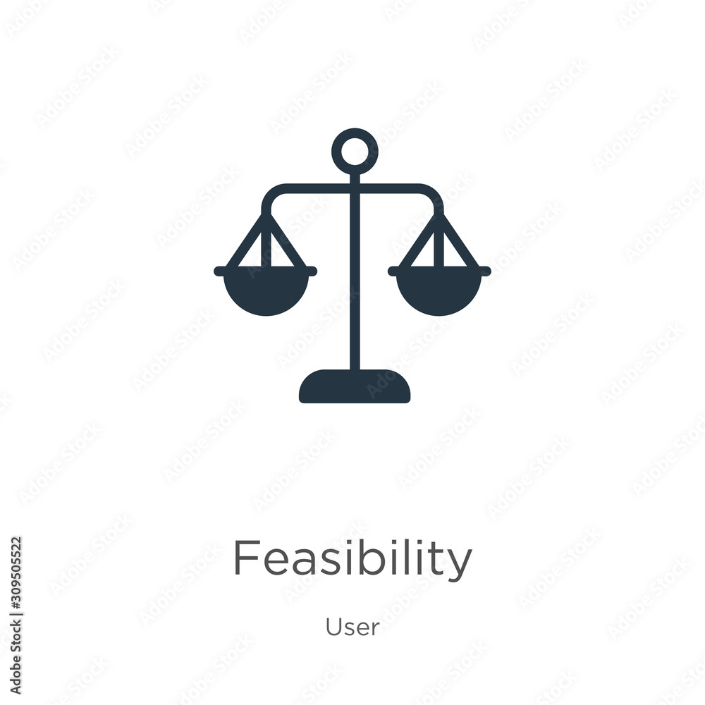 Feasibility icon vector. Trendy flat feasibility icon from user ...