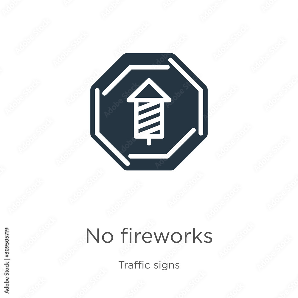 No fireworks icon vector. Trendy flat no fireworks icon from traffic ...