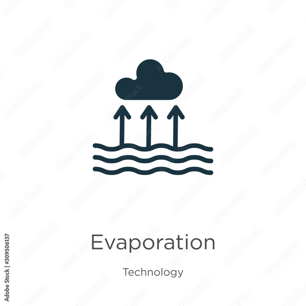 Evaporation icon vector. Trendy flat evaporation icon from technology ...