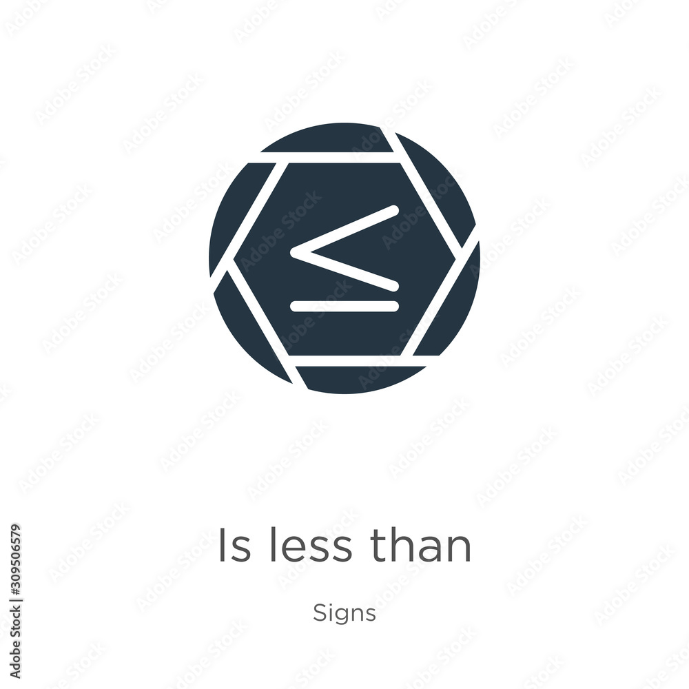 Is less than icon vector. Trendy flat is less than icon from signs ...