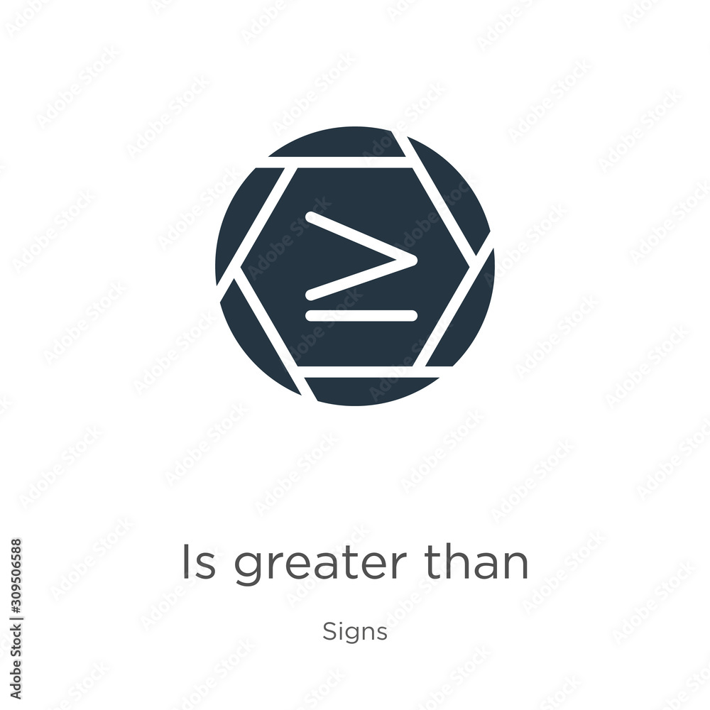 Is greater than icon vector. Trendy flat is greater than icon from ...