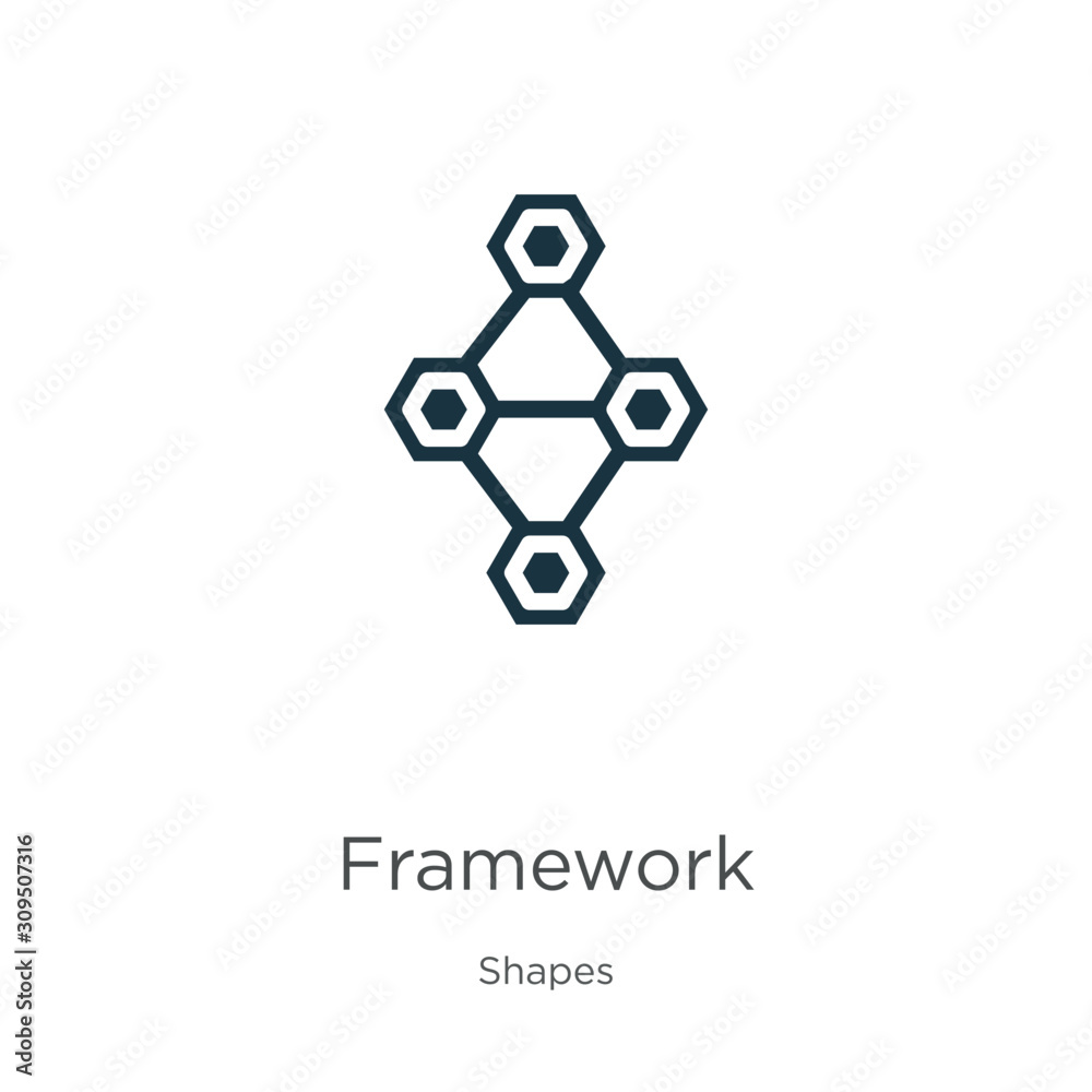 Framework icon vector. Trendy flat framework icon from shapes ...