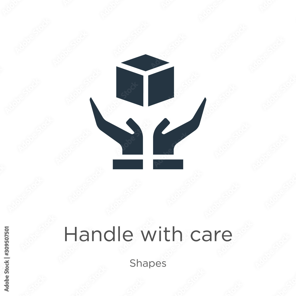 Handle with care icon vector. Trendy flat handle with care icon from ...