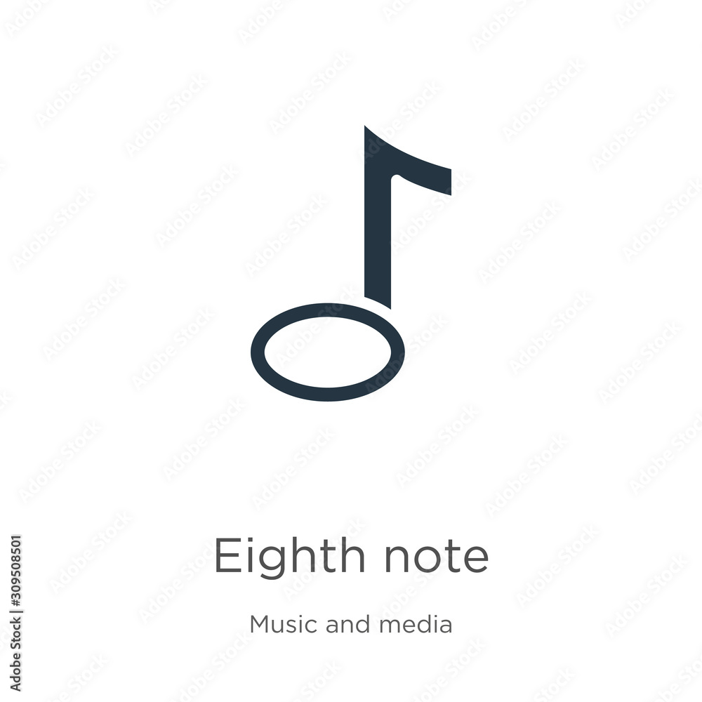 Eighth note icon vector. Trendy flat eighth note icon from music and ...