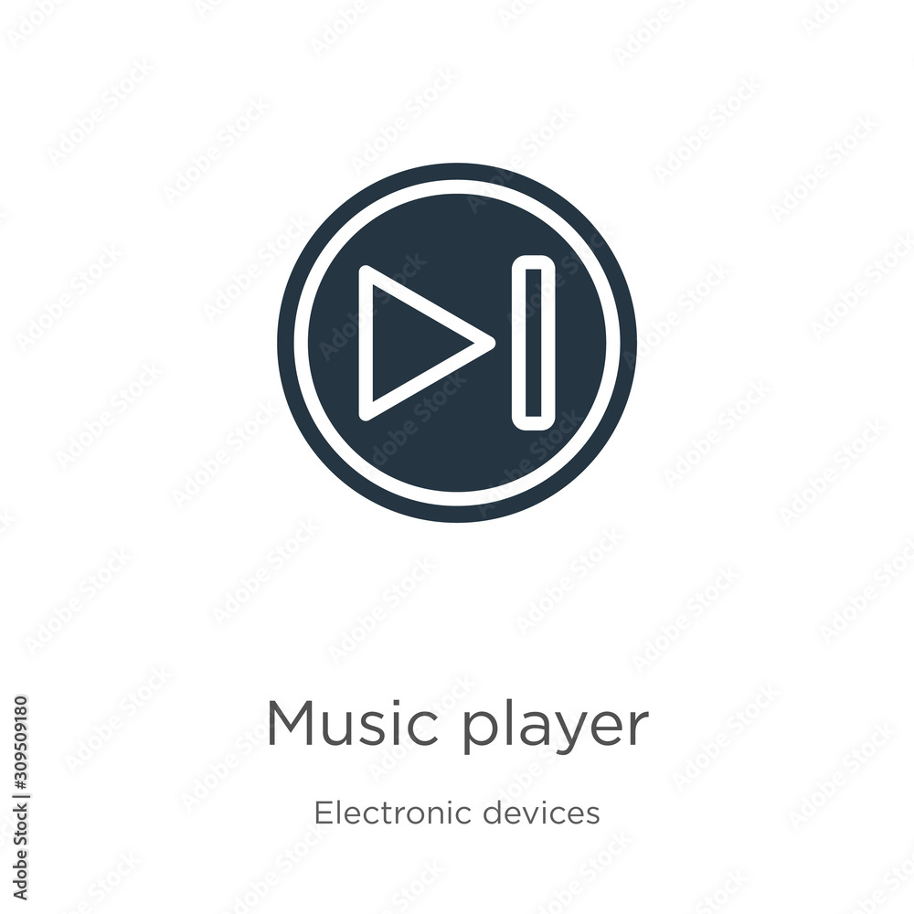 Music player icon vector. Trendy flat music player icon from electronic ...