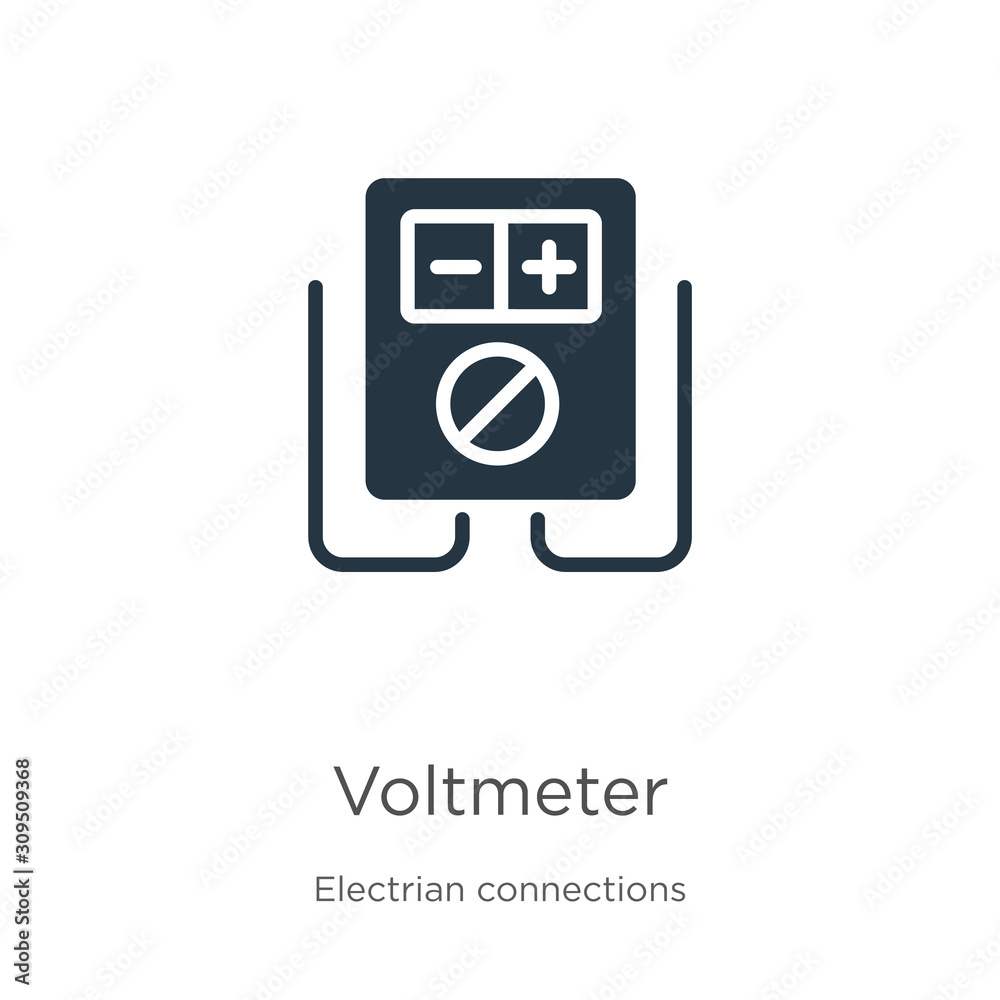 Voltmeter icon vector. Trendy flat voltmeter icon from electrian connections collection isolated ...