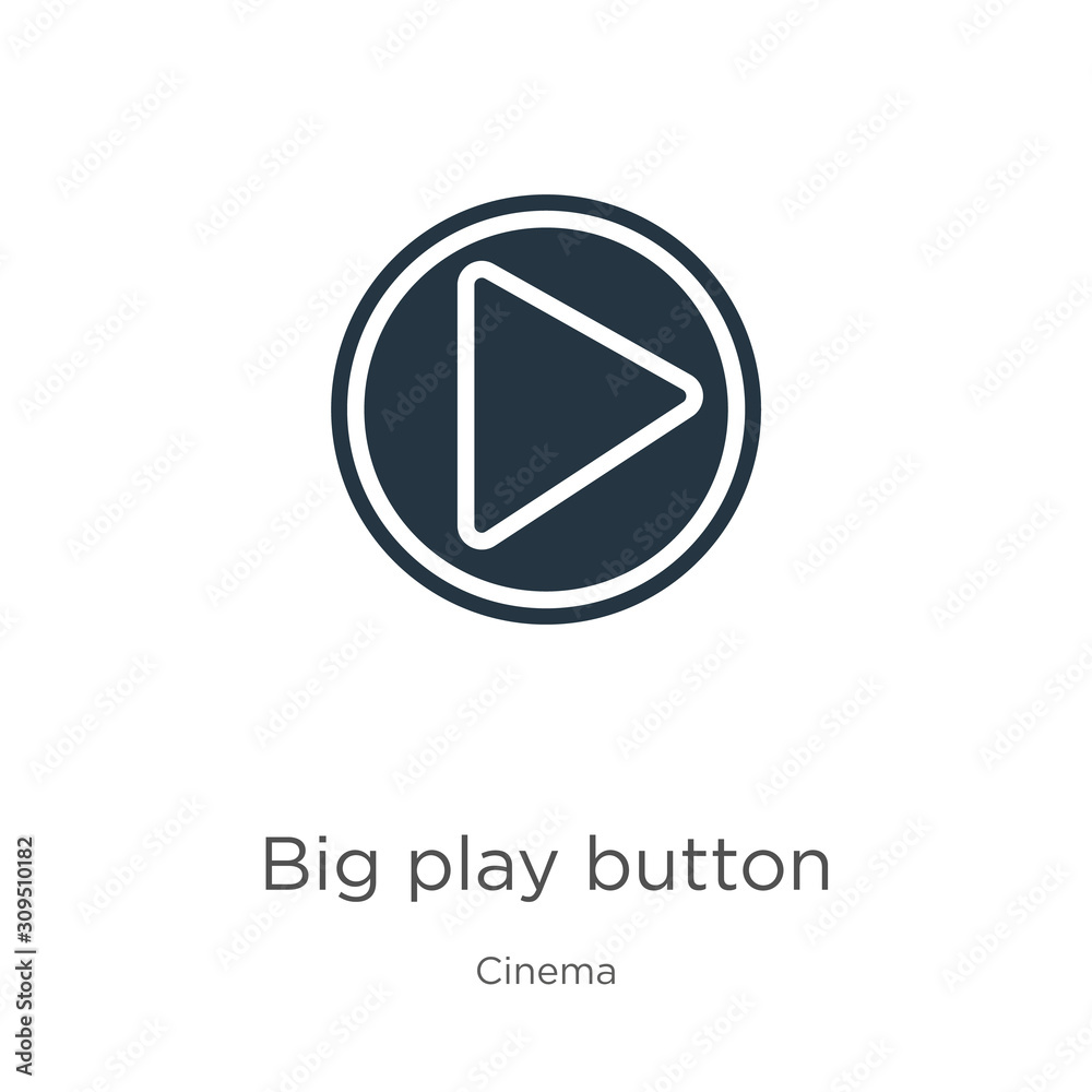 Vetor de Big play button icon vector. Trendy flat big play button icon ...