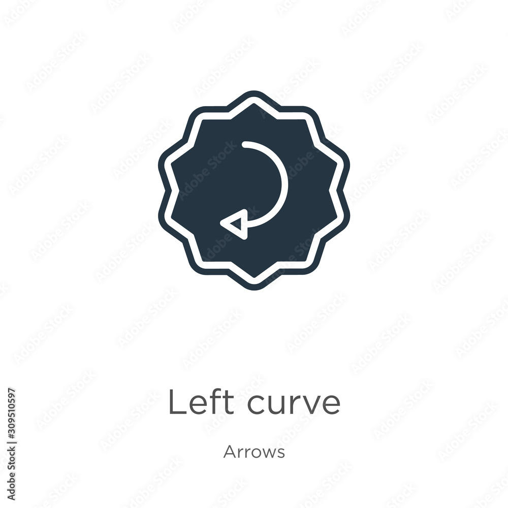 Left curve icon vector. Trendy flat left curve icon from arrows ...