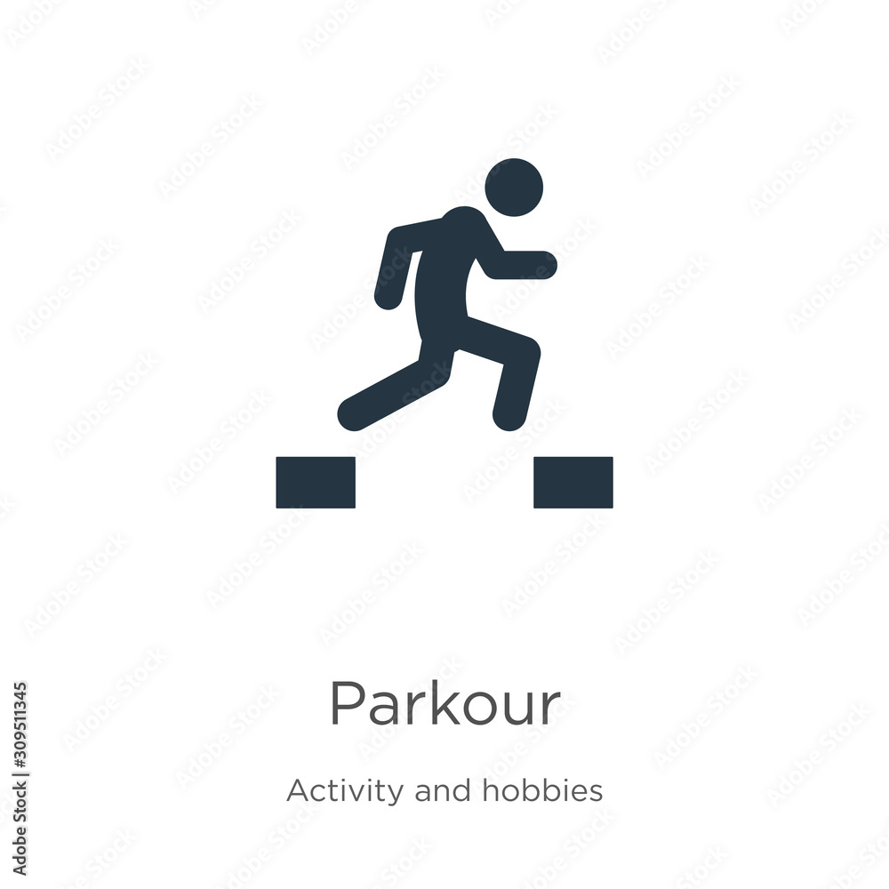 Parkour icon vector. Trendy flat parkour icon from activities ...