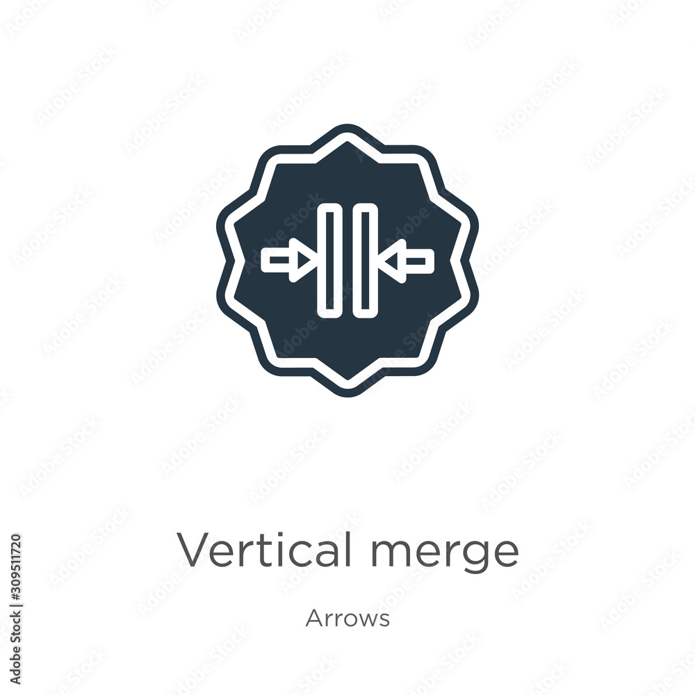 Vertical merge icon vector. Trendy flat vertical merge icon from arrows ...