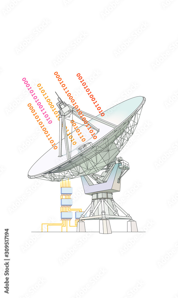 Parabolic antenna Stock Vector | Adobe Stock