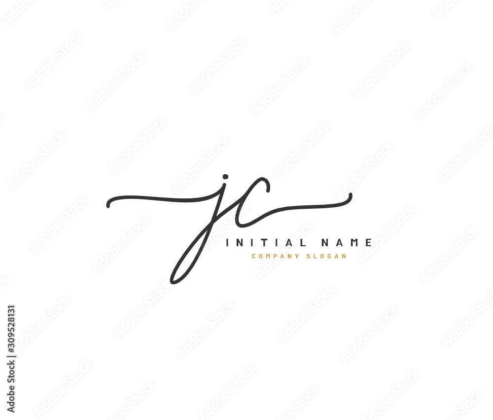 J C JC Beauty vector initial logo, handwriting logo of initial ...