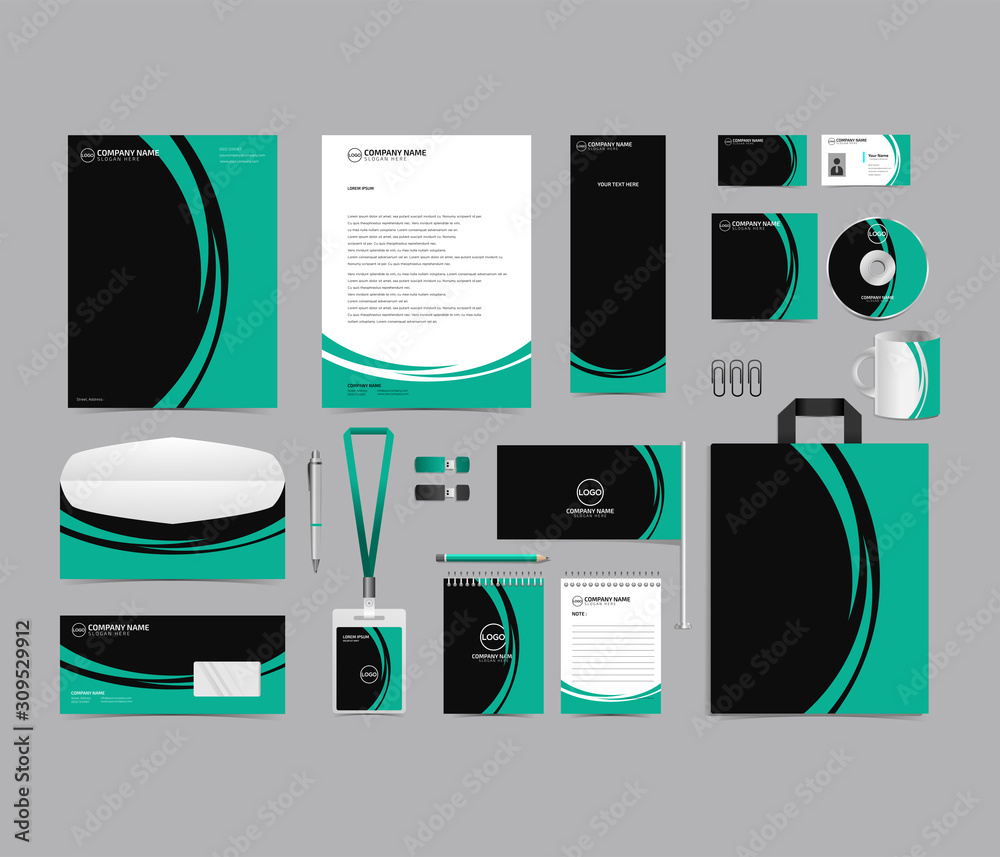 Corporate identity set branding template design kit. editable brand ...