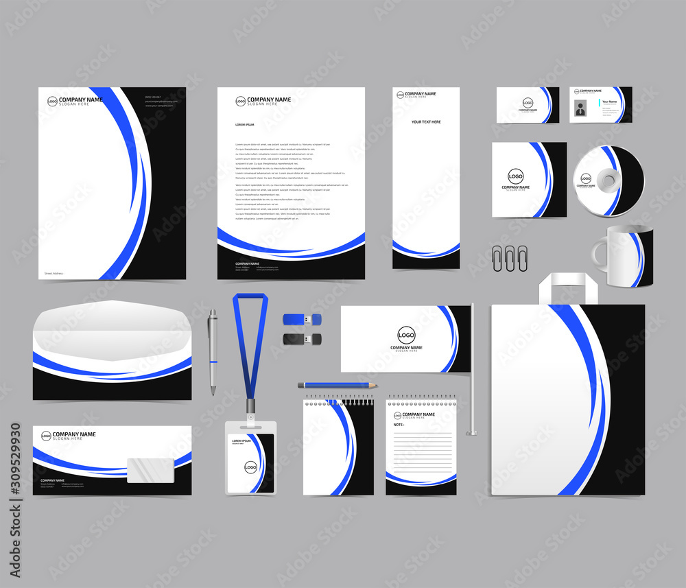 Corporate identity set branding template design kit. editable brand ...