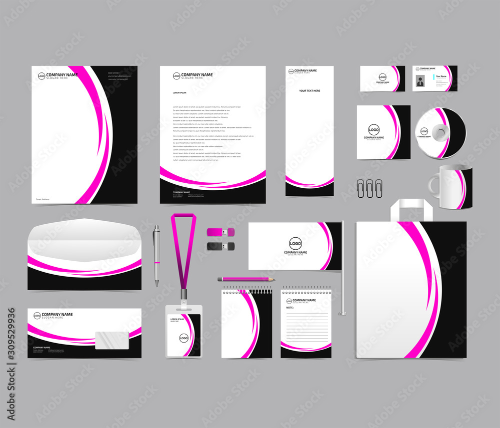 Corporate identity set branding template design kit. editable brand ...