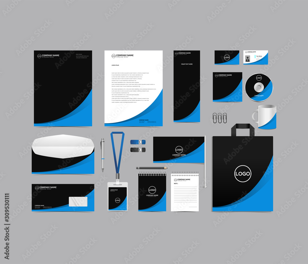 Corporate identity set branding template design kit. editable brand ...
