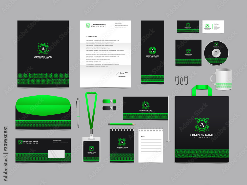 Corporate identity set branding template design kit. editable brand ...