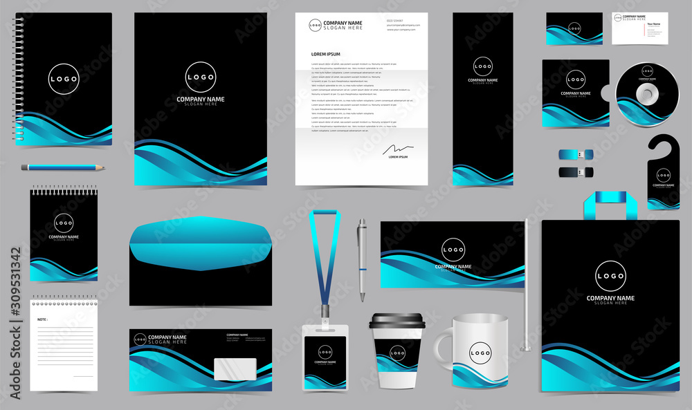 Corporate identity set branding template design kit. editable brand ...