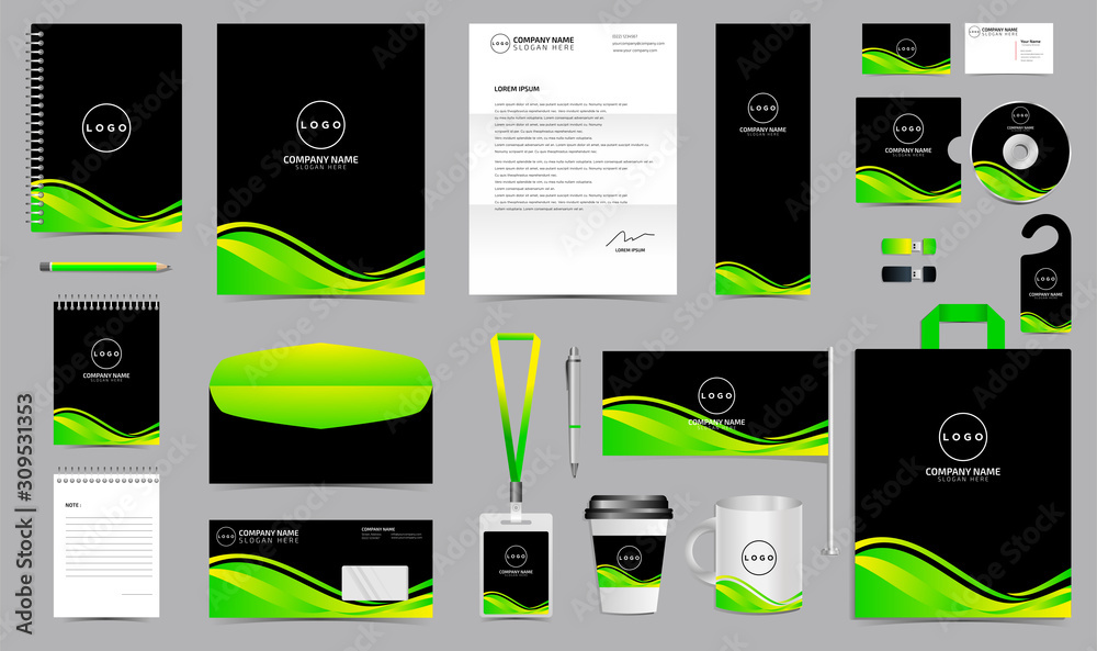 Corporate identity set branding template design kit. editable brand ...