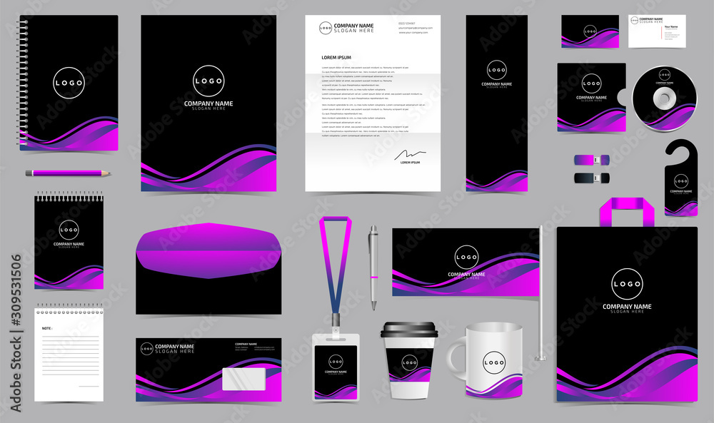 Corporate identity set branding template design kit. editable brand ...