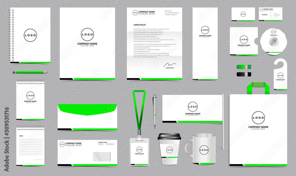 Corporate identity set branding template design kit. editable brand ...