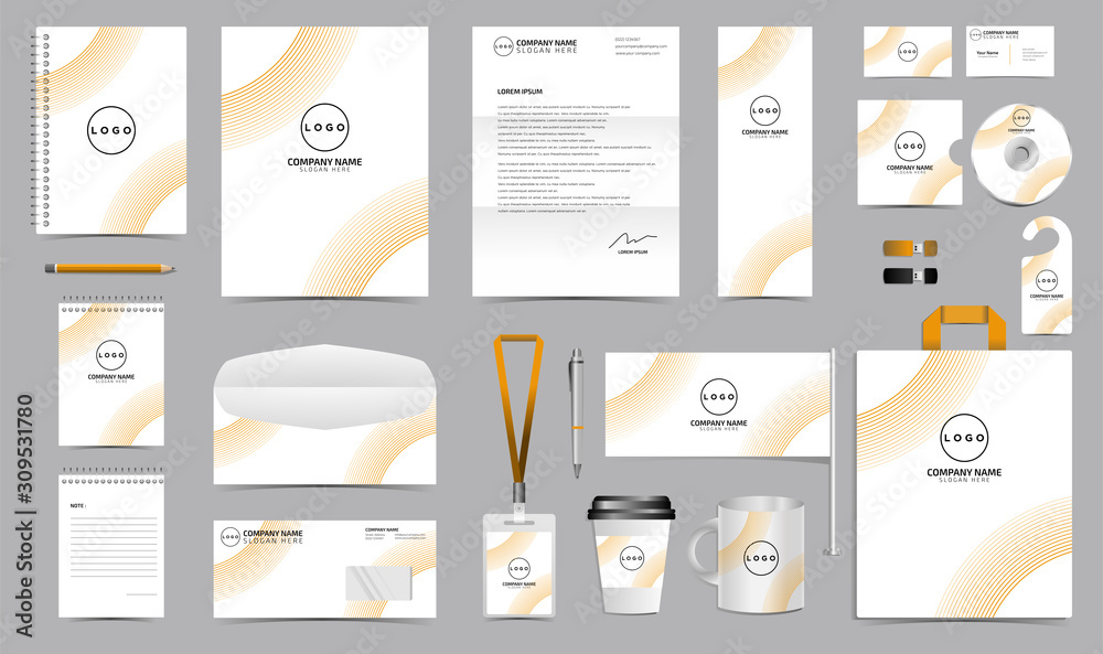 Corporate identity set branding template design kit. editable brand ...