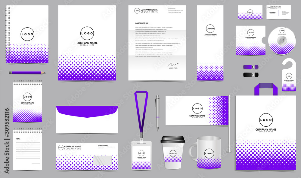 Corporate identity set branding template design kit. editable brand ...