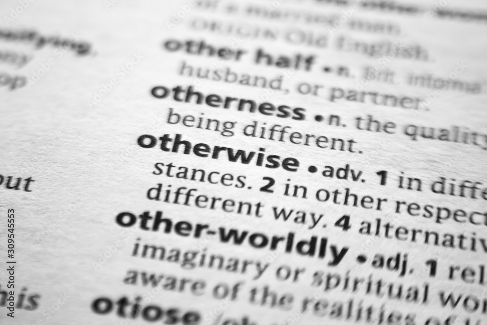 Word or phrase Otherwise in a dictionary. Stock Photo | Adobe Stock
