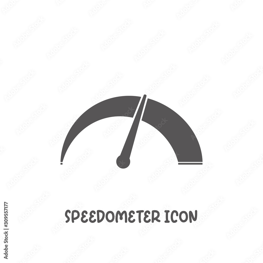 Flat Speedometer Icon