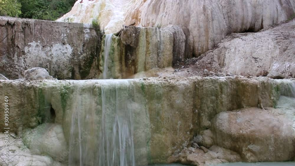 cascade in a natural hot springs at San Filippo, Siena, Tuscany, Italy ...
